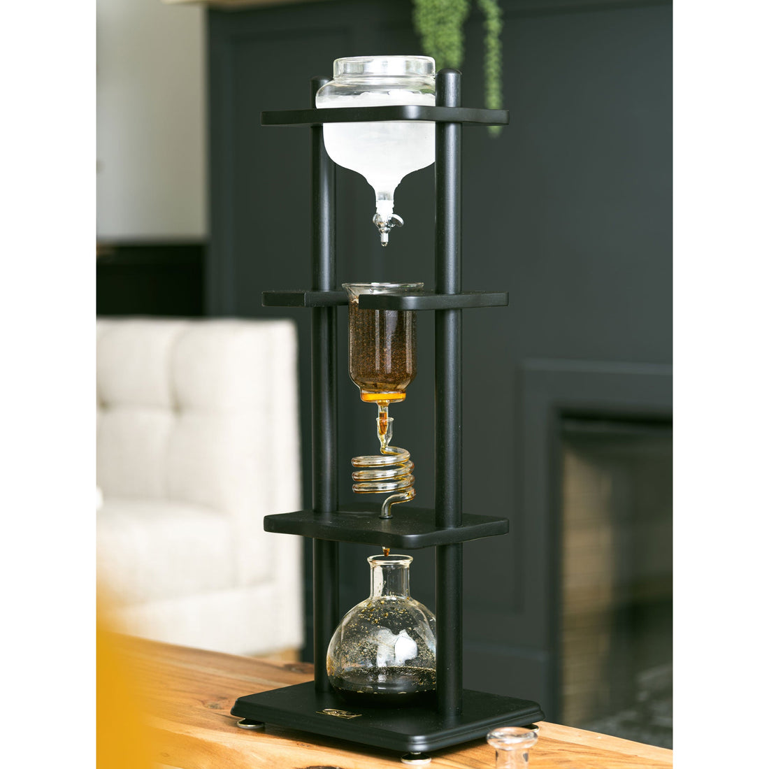 YAMA 6-8 CUP COLD BREW TOWER - STRAIGHT BLACK WOOD FRAME (32oz ...